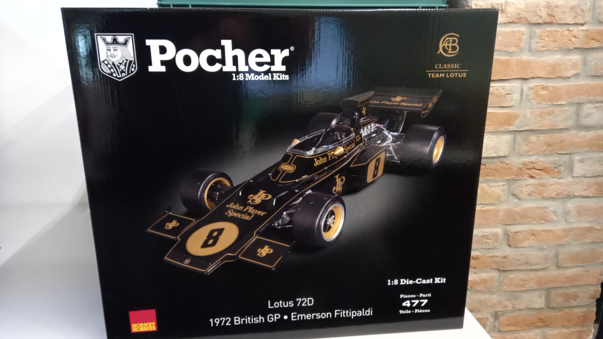HK114 Pocher Lotus 72D E. Fittipaldi British GP 1972 1/8, kit composto ...